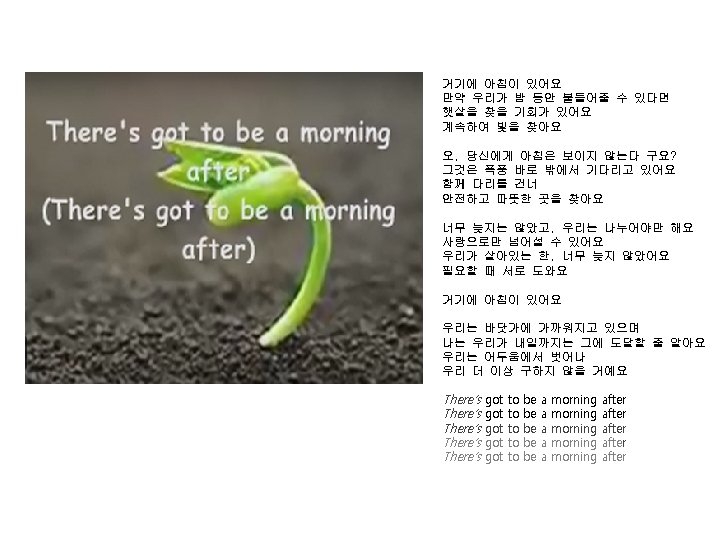Theres got to be a morning after If
