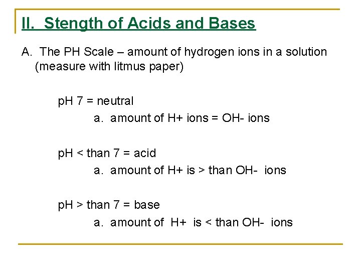 Solutions Acid and Bases I Formation of Solutions