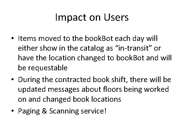 Collections Moves and Access University Library Committee March
