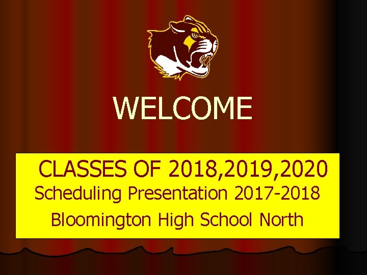 WELCOME CLASSES OF 2018 2019 2020 Scheduling Presentation