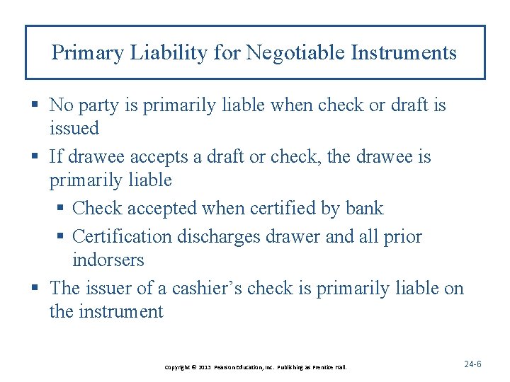 Chapter 24 Liability Defenses and Discharge 25 1