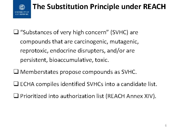 Substitution of hazardous chemicals Fundamental concepts examples and