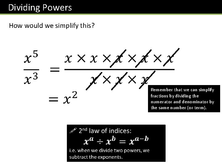 GCSE Laws of Indices Dr J Frost jfrosttiffin