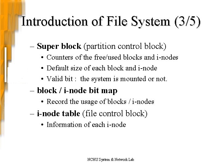 Lab 14 File and Directory NCHU System Network