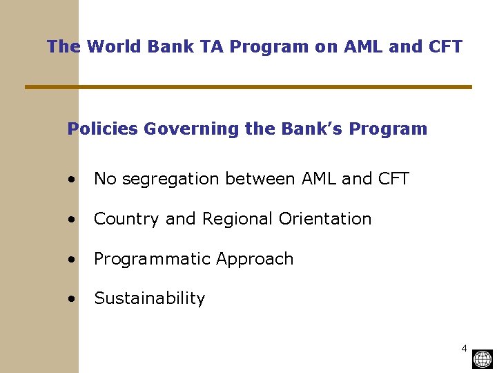 The Role of the World Bank in the