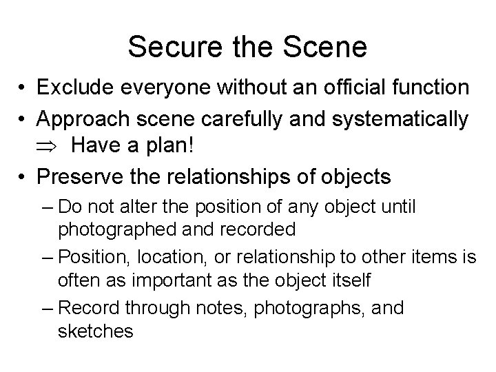 Basic Crime Scene Sketching Chapter 2 Thanks to