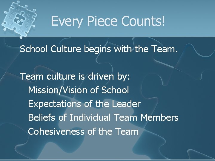 Trillium Team By Angela Romanowski Every Piece Counts