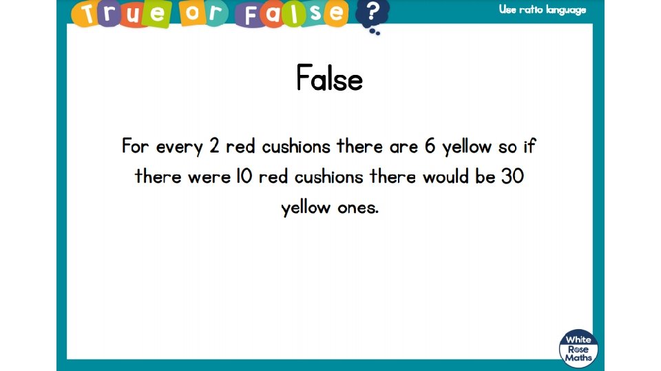 Progression in Mastery Year 6 Using Ratio Language