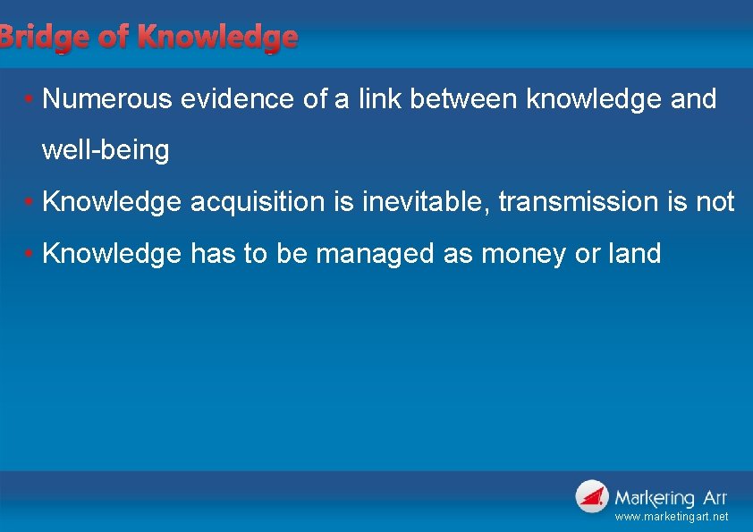 ridge of Knowledge Management Wellbeing Management Dadi Mras