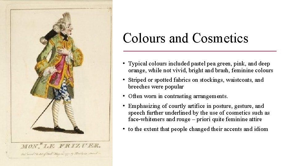 Macaroni Fashion Some Main Features of the Macaroni