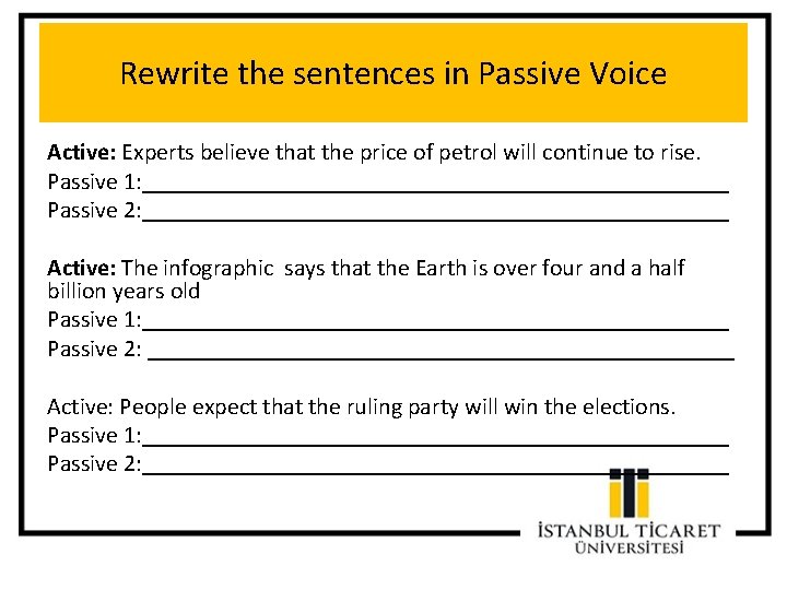 Passive Voice COMPLEX STRUCTURES COMPLEX PASSIVE STRUCTURES Some