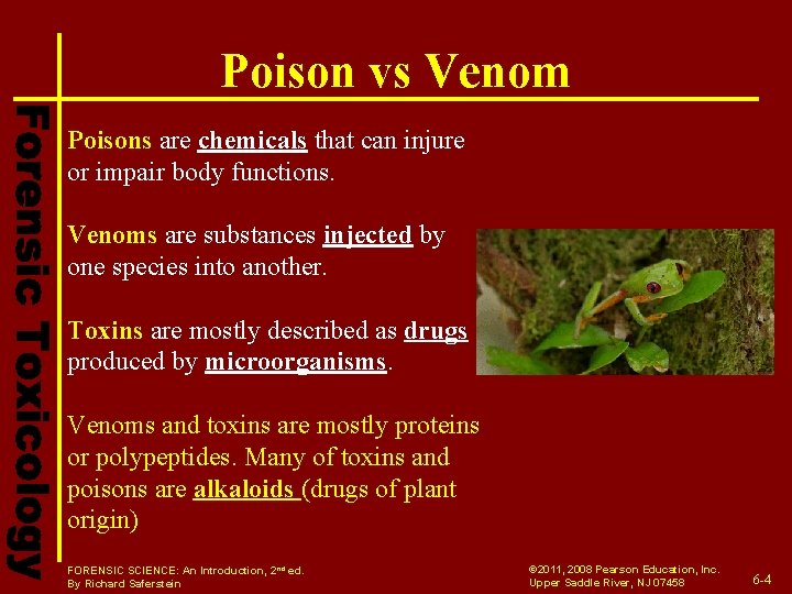 Warm Up Objective Scientists will describe forensic toxicology