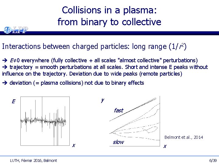 DEALING WITH COLLISIONS IN KINETIC PLASMA PHYSICS Laboratoire