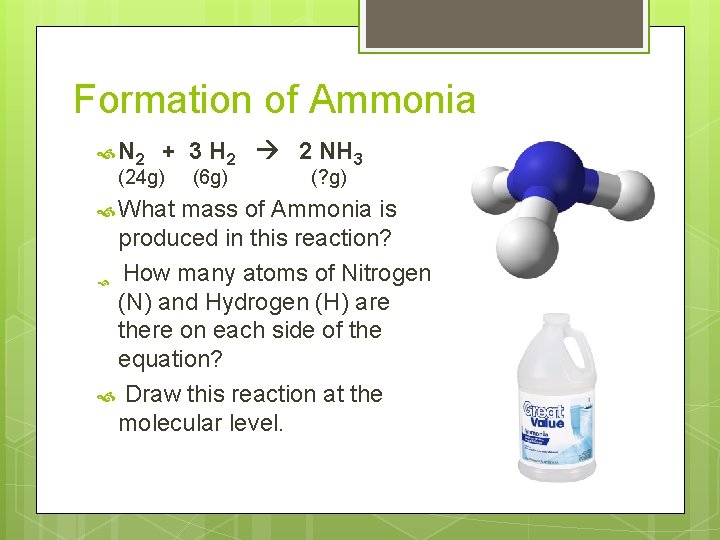 Unit 4 Changes in Matter Chemical Equations Chemical