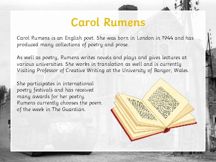 The migre by Carol Rumens Learning Objective To