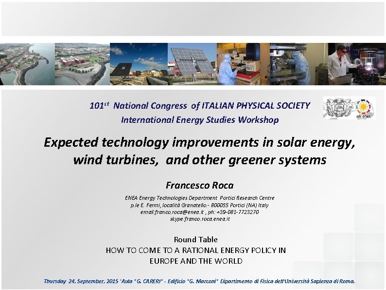 101 st National Congress of ITALIAN PHYSICAL SOCIETY