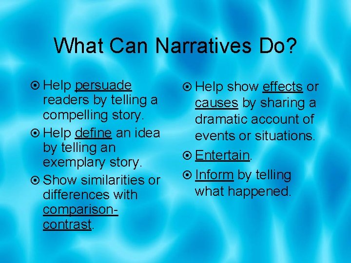 Narrative Writing Some Notes By Brian Yablon What
