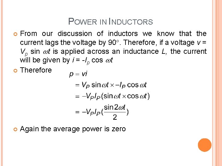 POWER IN AC CIRCUITS Guided By Prof Tank