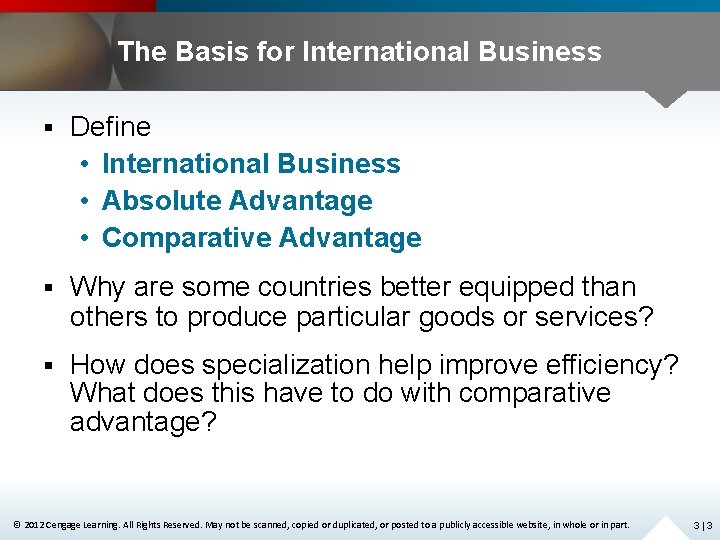 Chapter Three Exploring Global Business 2012 Cengage Learning