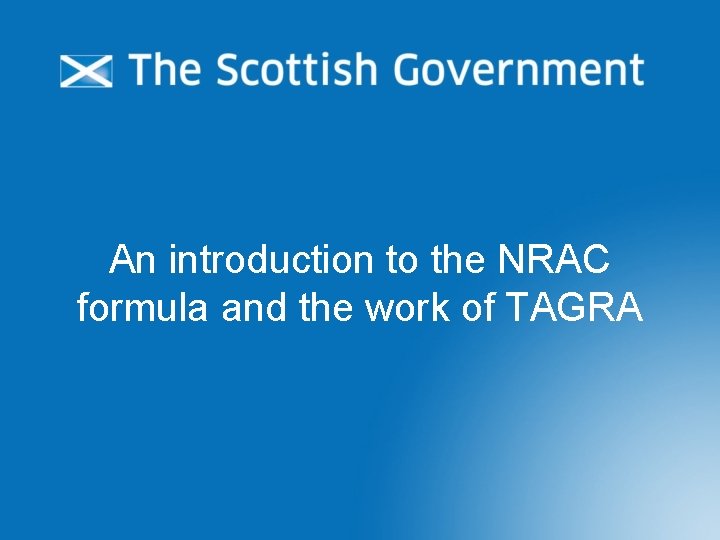 An introduction to the NRAC formula and the