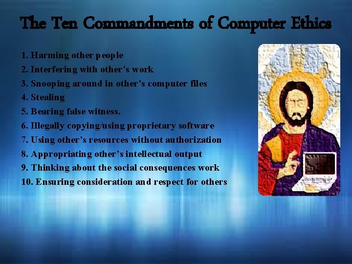 Ethics and Computers Michael Horgan Power Point Presentation