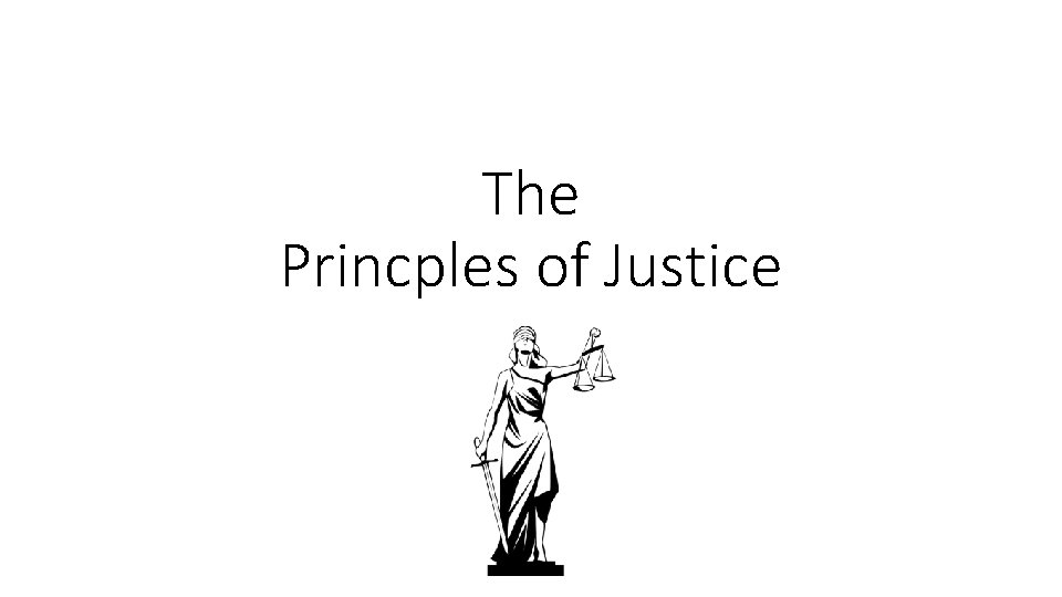 The Princples of Justice Learning Intention The principles