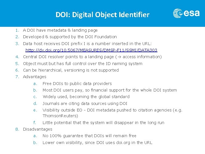 Data Stewardship Interest Group WGISS39 Meeting Persistent Identifier