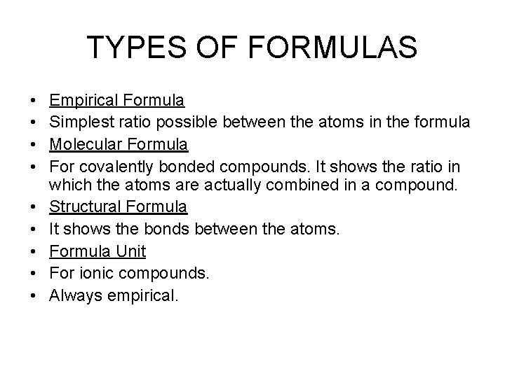FORMULAS AND EQUATIONS Topic 2 in Review Book