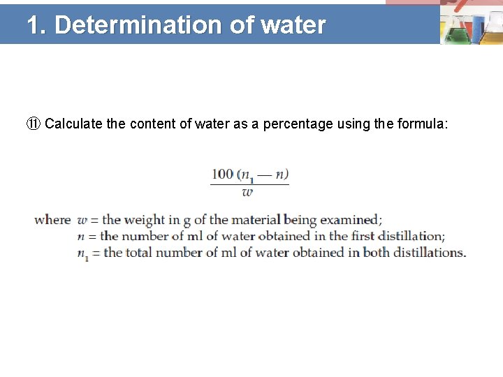 Determination of water and Loss on drying Herbal