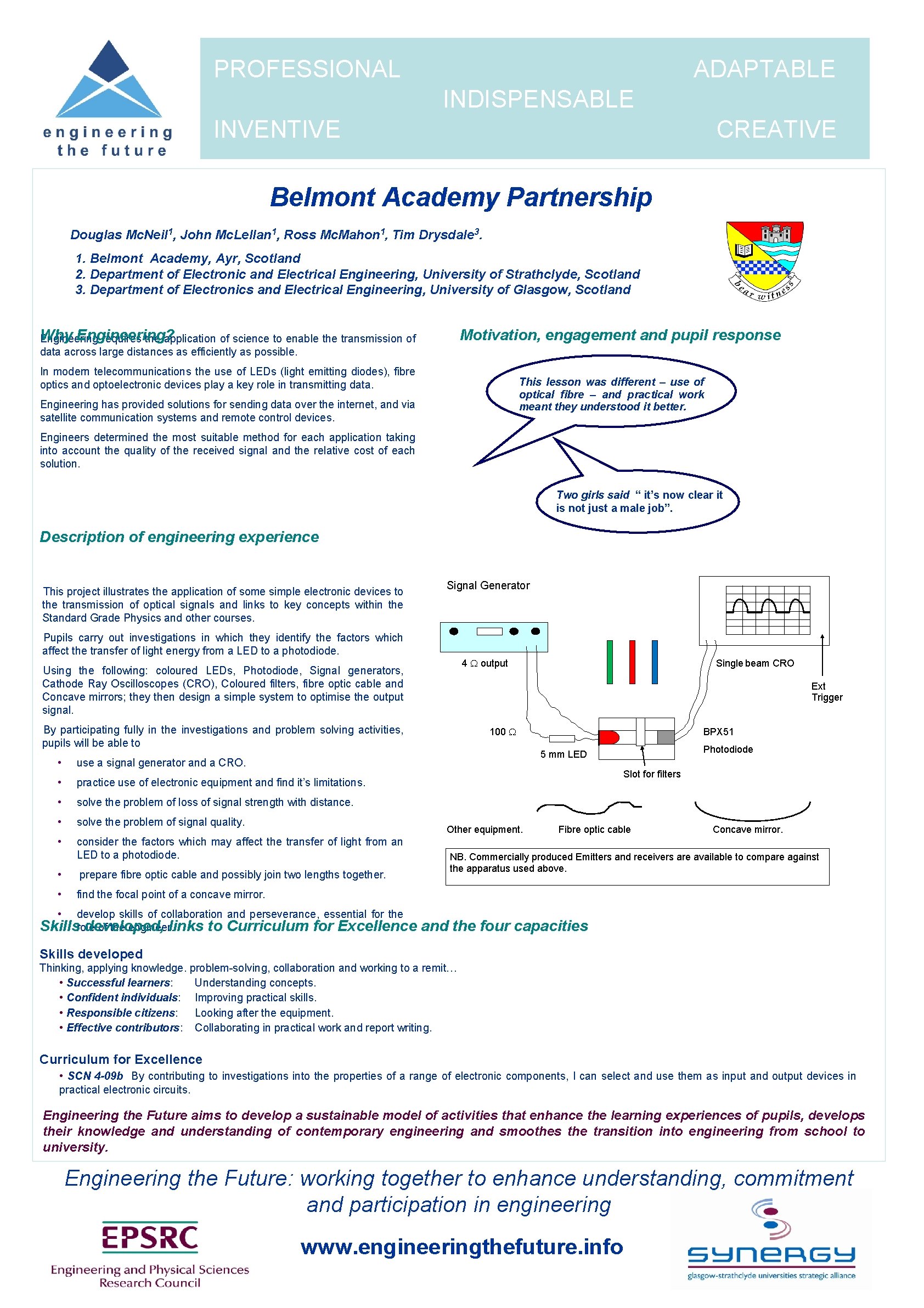PROFESSIONAL ADAPTABLE INDISPENSABLE INVENTIVE CREATIVE Belmont Academy ...