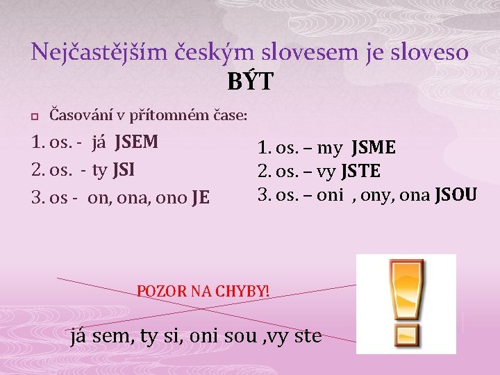 SLOVESA sloveso bt zvratn tvary sloves esk jazyk