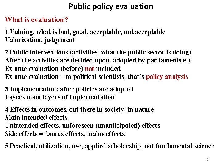 The role of legislatures in public policy evaluation