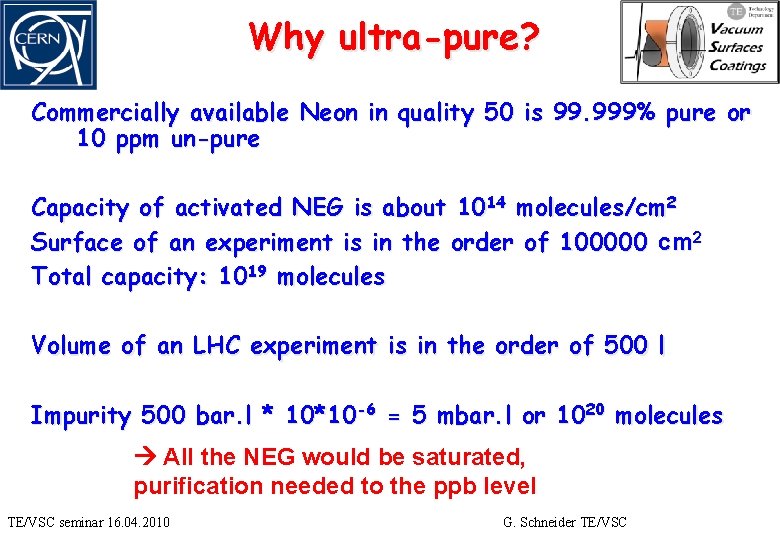 Experience with UltraPure Neon Venting System u u