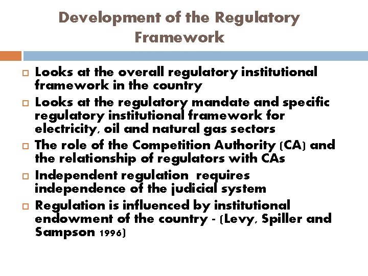 QUALITY OF INFRASTRUCTURE REGULATION COMPARATIVE CASE ANALYSIS ELECTRICITY