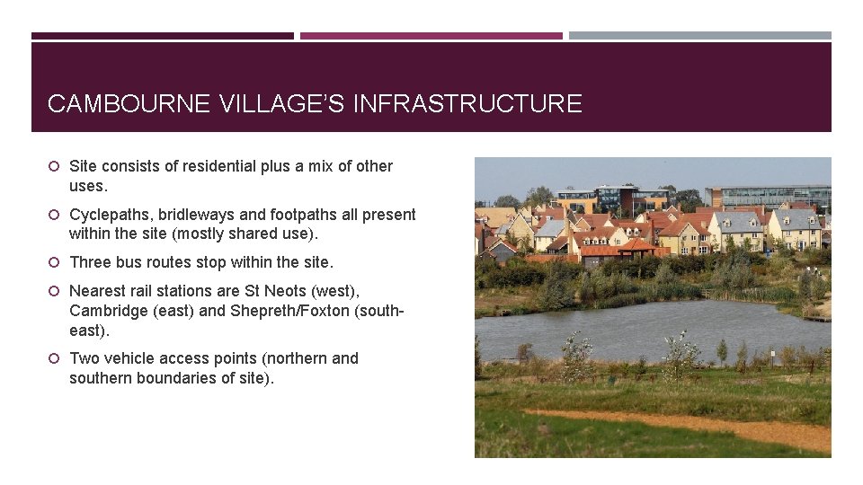 CAMBOURNE VILLAGE A MAJOR SURVEY PROJECT BY TRICS