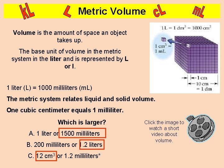 Metric System Created by David L Bricker Math