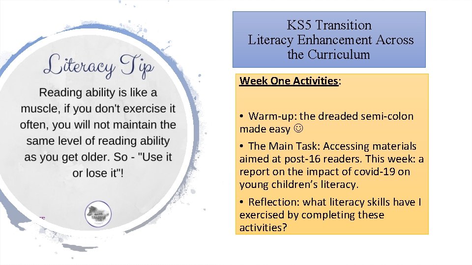 KS 5 Transition Literacy Enhancement Across the Curriculum