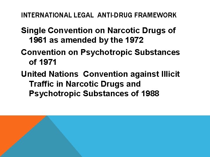 Legal Responses To Global Crime Threats DRUG CONTROL