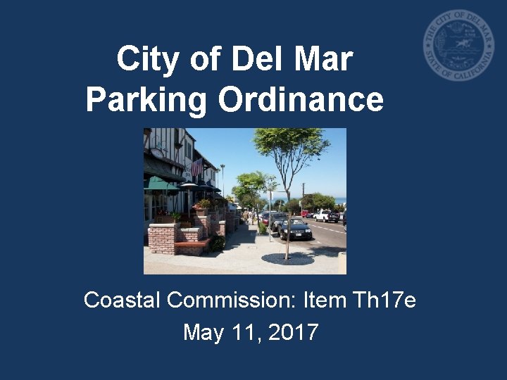 City of Del Mar Parking Ordinance Coastal Commission