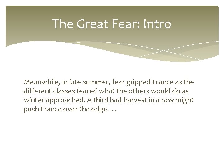 The Moderate Stage of the French Revolution 1789