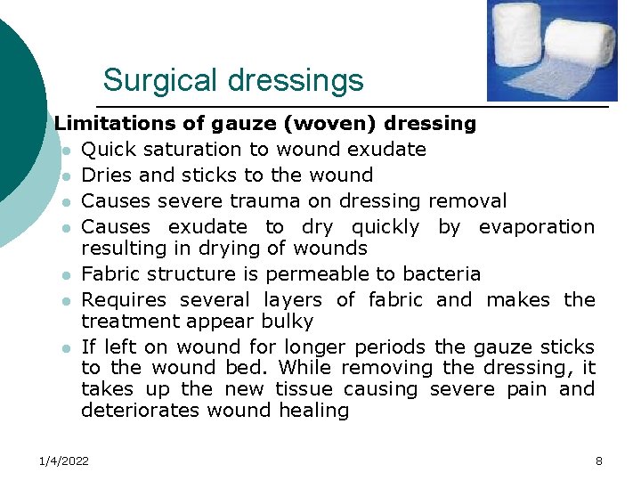 NONWOVEN SURGICAL DRESSINGS Presentation By Dr I P