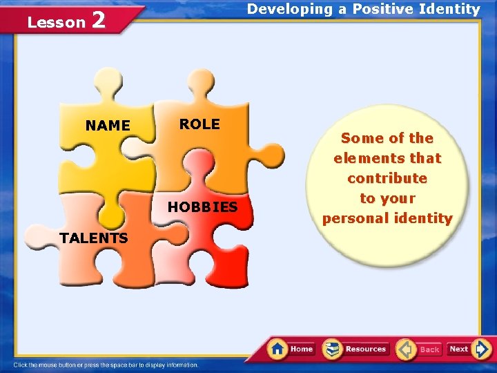 Developing a Positive Identity Lesson 2 NAME ROLE