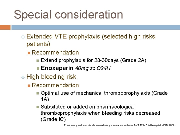 Deep Vein Thrombosis and Pulmonary Embolism prophylaxis in