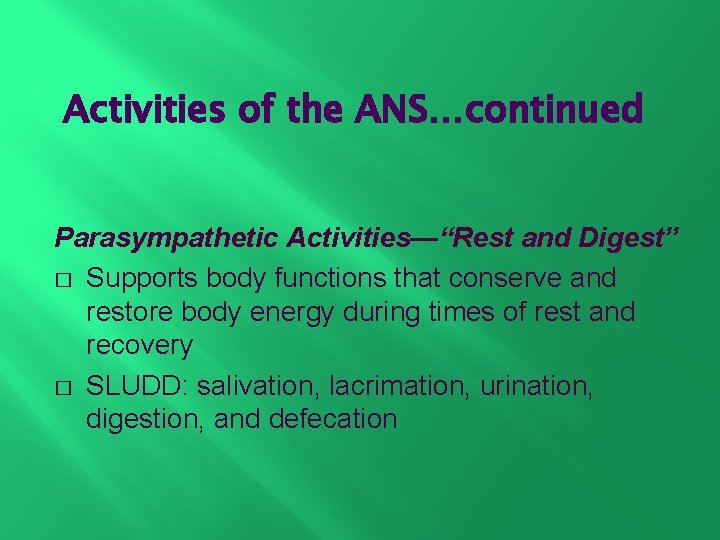 Chapter 11 Learning Objectives Autonomic Nervous System Outline