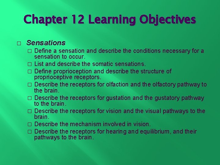 Chapter 11 Learning Objectives Autonomic Nervous System Outline