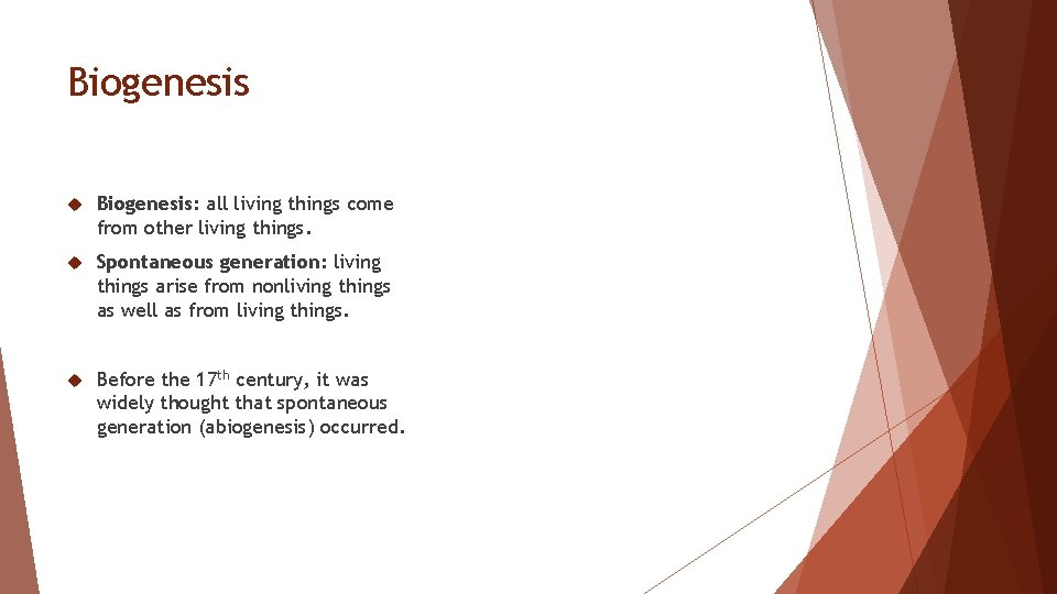 Chapter 14 History of Life 14 1 Biogenesis