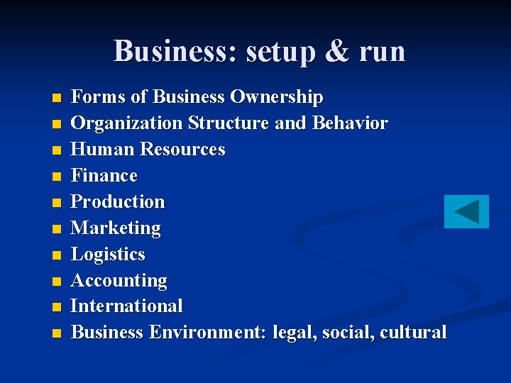 Chapter 1 The Environment of Business Key Contents