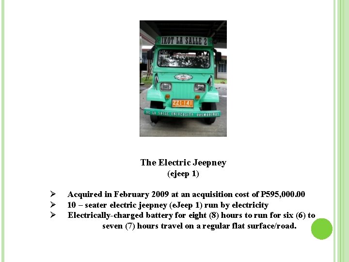 The Electric Jeepney e Jeep Ikot La Salle
