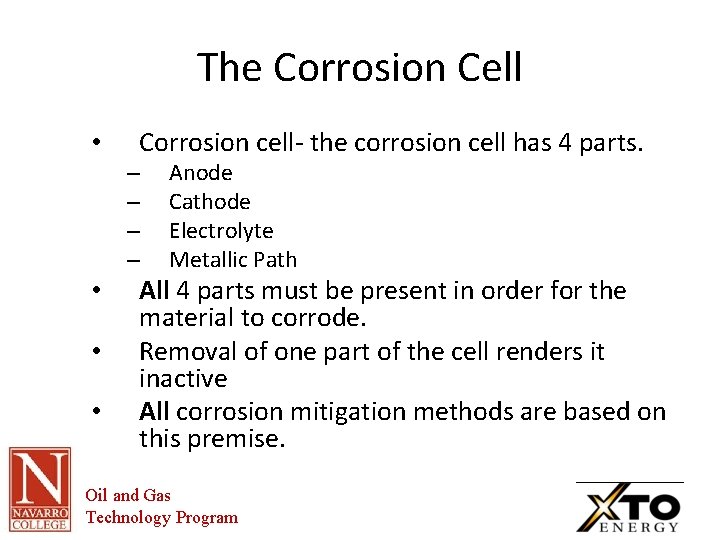 PTRT 1309 CORROSION BASICS Introduction to Corrosion Terminology