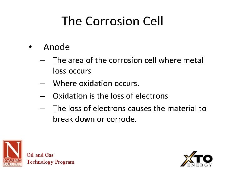PTRT 1309 CORROSION BASICS Introduction to Corrosion Terminology